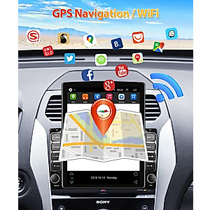 Rimoody Car Stereo Double Din Vertical Car Radio with Bluetooth GPS Navigation, 9.7'' Touchscreen Backup Camera IOS/Android Mirror Link USB FM WiFi Head Unit