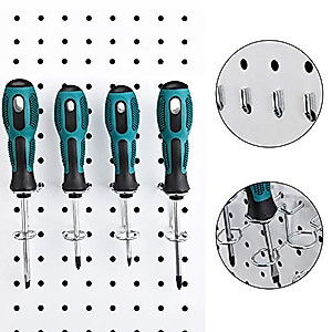 12 Pieces Screwdriver Organizer Tool Holders Multi-Tool Holder Double-Ring Tool Holders Pegboard Accessories Household Tools Organizer Racks Storage System Hand Tools for Kitchen, Garage, Workbench