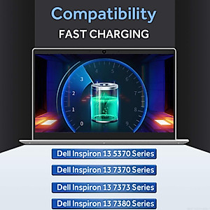 F62G0 Battery for Dell INSPIR0N 7370 7373 5370 7380 7386 P91G Vostro 13 5370 13-5370-D1505G Laptop P83G P83G001 P83G002 RPJC3 0RPJC3 39DY5 F62GO