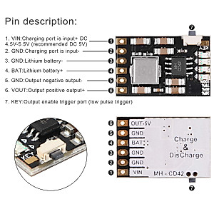 6pcs 2A 5V Charge Discharge Integrated Module 3.7V 4.2V for 18650 Lithium Battery Charging Boost Mobile Power Protection PCB Board Module