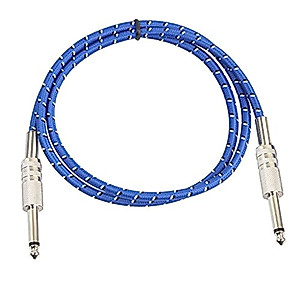 LMMDDP Video Mixer Audio Jack Guitar Cable Nylon Braided 6.35mm Male to Aux 1.8m for Amplifier