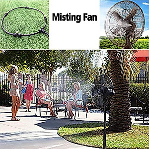 Meikelion Outdoor Misting Fan Kit Mist Cooling System Fan Kit for a Cool Patio Breeze 23FT (7M) Misting Line + 5 Copper Metal Mist Nozzles + a Copper Metal Connector(3/4'') Fit to Any Outdoor Fan