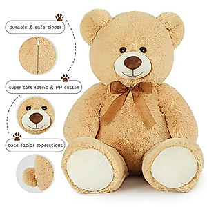 Toys Studio 36 inch Big Teddy Bear Cute Giant Stuffed Animals Soft Plush Bear for Girlfriend Kids, Tan