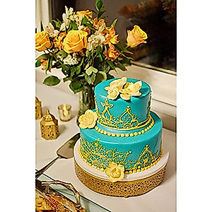 Hedume 3-Piece Cake Stand Set, Round Metal Cake Stands, Dessert Cupcake Pastry Candy Display Plate for Wedding, Event, Birthday Party