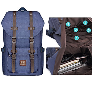 KAUKKO Travel Laptop Backpack Outdoor Rucksack Causal backpack Fits 15.6"(Oxford Blue)