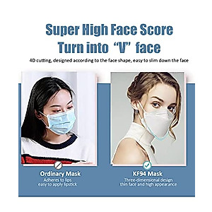 Black KF94 Mask 50PCS for Adult Protective 3D Face Safety Dust Mask 4 Ply Disposable Face Mask Suitable for daily protection