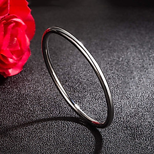 Dankadi Fashion Smooth Moments Charm 925 Sterling Silver Bracelet Minimalist DIY Women 4MM Bangle Diameter 60-65 MM Jewelry Gift (1 piece, Diameter 65 MM)