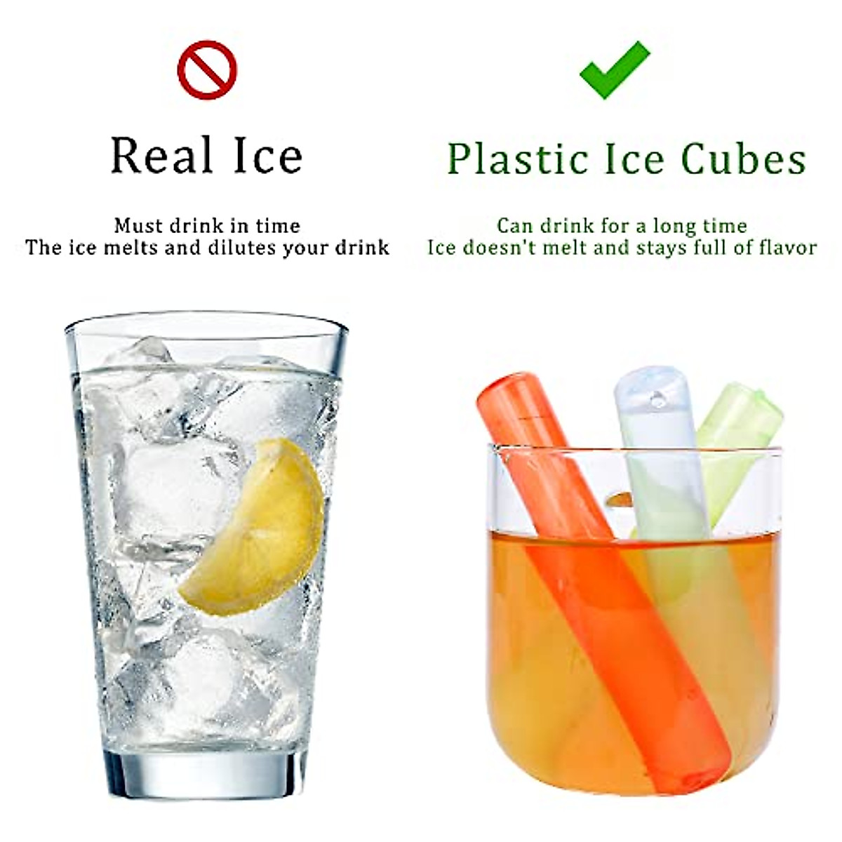 SHENGQIPC Water Bottle Ice Stick, Reusable Ice Sticks for Water Bottles, Ice Pack for Bottles, Pack of 8, Colorful