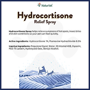 NaturVet Hydrocortisone Relief Spray for Dogs, Cats & Horses 4 oz