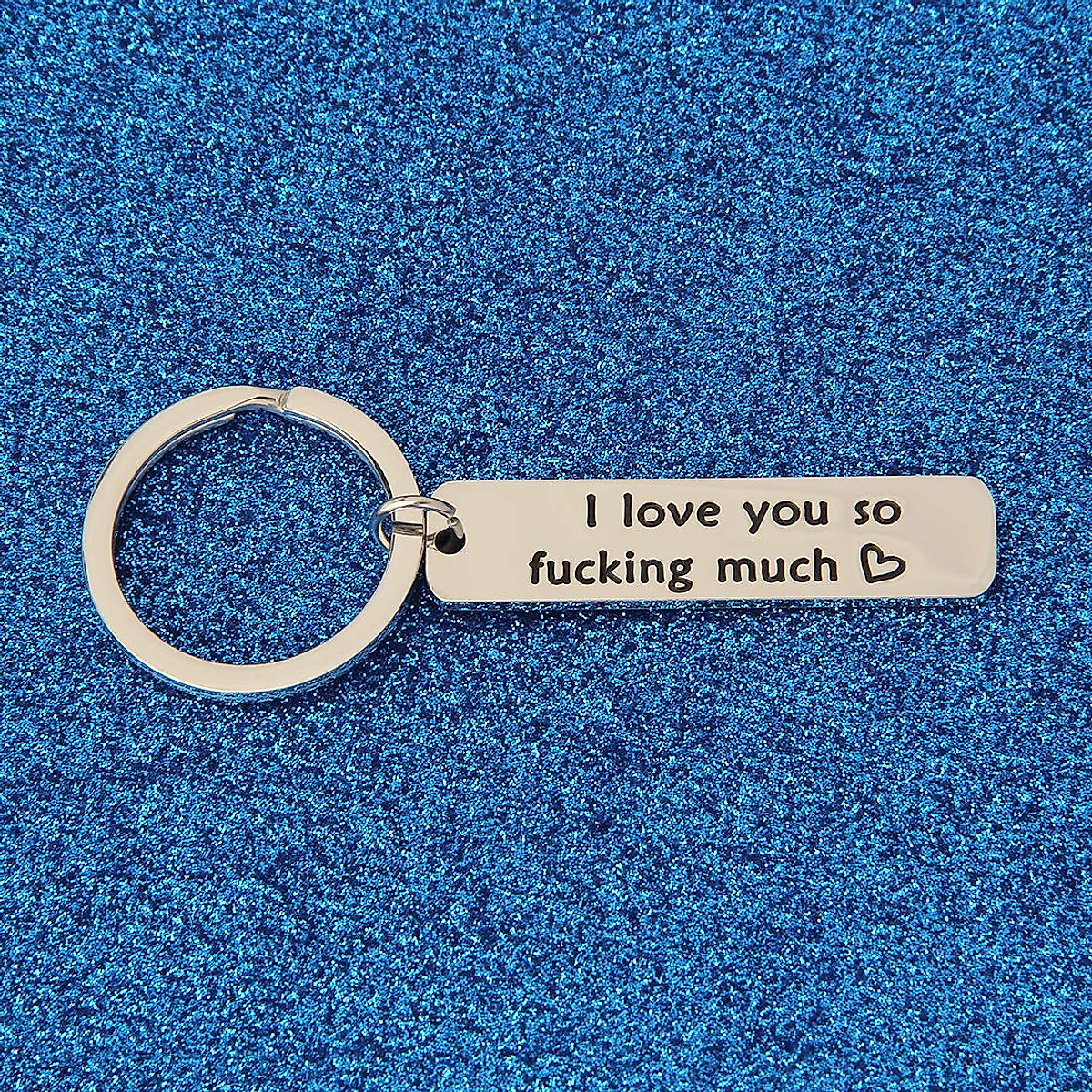 WUSUANED Couples Keychain I Love You So Fucking Much Valentine's Day Jewelry Boyfriend Girlfriend Gift (I love you so fucking much)