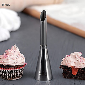 RFAQK 30PCs Piping Bags and Tips Set with EBook - Frosting Piping Kit with 10 Piping Tips,10 Pastry Bags, 2 Reusable Bags, 3 Icing Scrapers, 2 Couplers & 2 Ties for Cookies Cake Decorations (Pink)