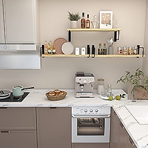 CTPNMCIN Floating Shelves Wall Mounted Set of 3, 24 Inch Natural Wood Wall Shelves for Bedroom/Bathroom/Living Room/Study/Kitchen…