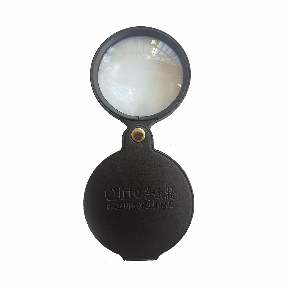 bnafes Magnifying Glass, 60mm 10X Pocket Folding Magnifier Loupe Magnifying Glass with Leather Case (Black)