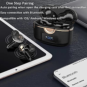 AXX Bluetooth Headphones True Wireless Earbuds Touch Control Waterproof in-Ear Earbuds with Mic for TV Smart Phone Computer Laptop Sports (White)