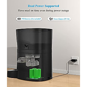 Cat Feeder, HoneyGuaridan 4.5L Automatic Pet Feeder for Dogs Food Dispenser Auto Cat Feeder – 6 Meal Portion Control, Distribution Alarm, Programmable Timer Feeder, Customizable Voice Recorder Black