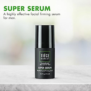 Tiege Hanley Anti-Aging Face Serum, SUPER SERUM (1-Pack) - Skin Tightening Facial Serum for Men - Mens Serum For Face with Sodium Hyaluronate & Retinyl Palmitate for Smoother & Tighter Skin, 0.5 Fl Oz