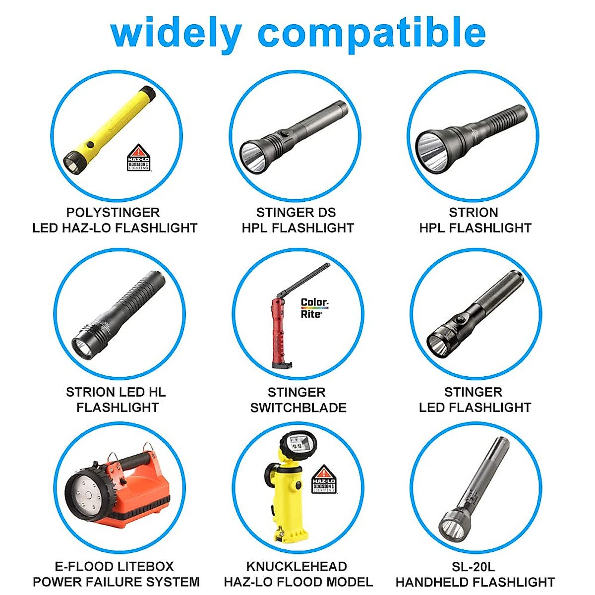 for Streamlight Charger Cord, Streamlight Stinger Flashlight Charger Base Cord for Streamlight Strion LED HL, Stinger HP, Stinger HPL, Survivos Rechargeable Battery