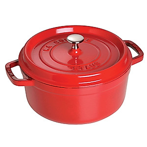 Staub Cast Iron 5.5-qt Round Cocotte - Cherry, Made in France