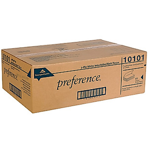 Georgia Pacific 10101 Singlefold Interfolded Bathroom Tissue, White, 400 Sheet/Box, 60/Carton