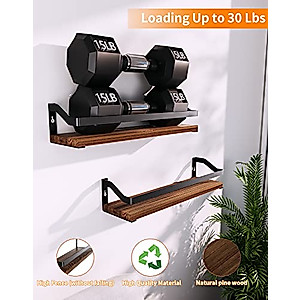 SWTYMIKI Spice Rack Wall Mount, 2 Pack Rustic Natural Wood Spice Rack Organizer for Cabinet, Hanging Spice Shelf for Kitchen Seasoning Organizer, Cabinet Organizer and Wall Storage