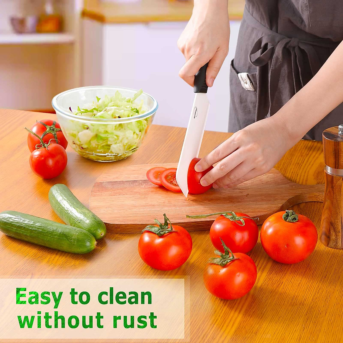 IKYPPAH Complete Ceramic Knife Set - 6" Vegetable Cleaver, 4" Chef's Knife, and Y-Peeler for Effortless Food Prep