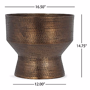 Christopher Knight Home Fairborn PLANTERS, Aged Brass