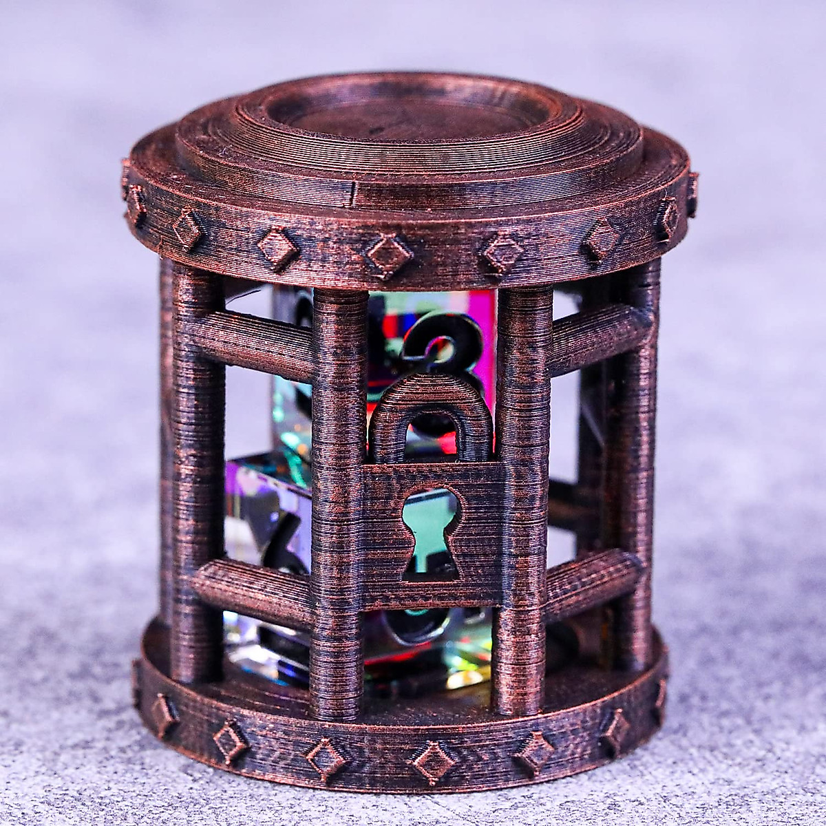 Dice Jail D&D, DND Dice Jail, Time Out cage, Punish Your Bad Dice in Our Cage of Shame, Accessories Gift for Dungeons and Dragons (Red Copper)