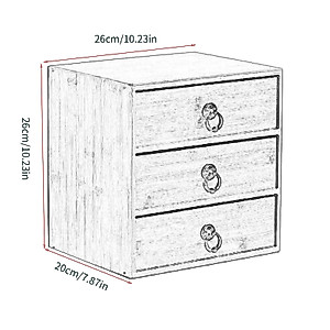 Desktop Storage Box With Drawers - Desktop File Cabinet Organizers, Multi-Layer Drawer Storage Box, Solid Wood Flat File Cabinet, A4 Treatment Storage Cabinet For Home Desktop Office ( Size : 3 layer