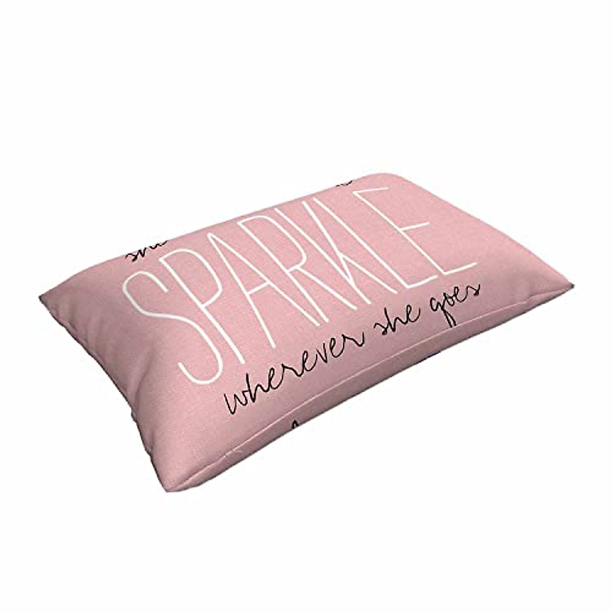 Mugod Decorative Throw Pillow Cover Pink Quote She Leaves A Little Sparkle Wherever She Goes,Cushion Cover Case 20x30 Inches for Home Sofa Bedroom Living for Women Men