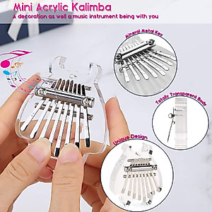 Mini Kalimba 2 Packs with Case, Fixm Thumb Piano 8 Keys, Finger Piano Great Gifts for Kids, Adults and Beginners