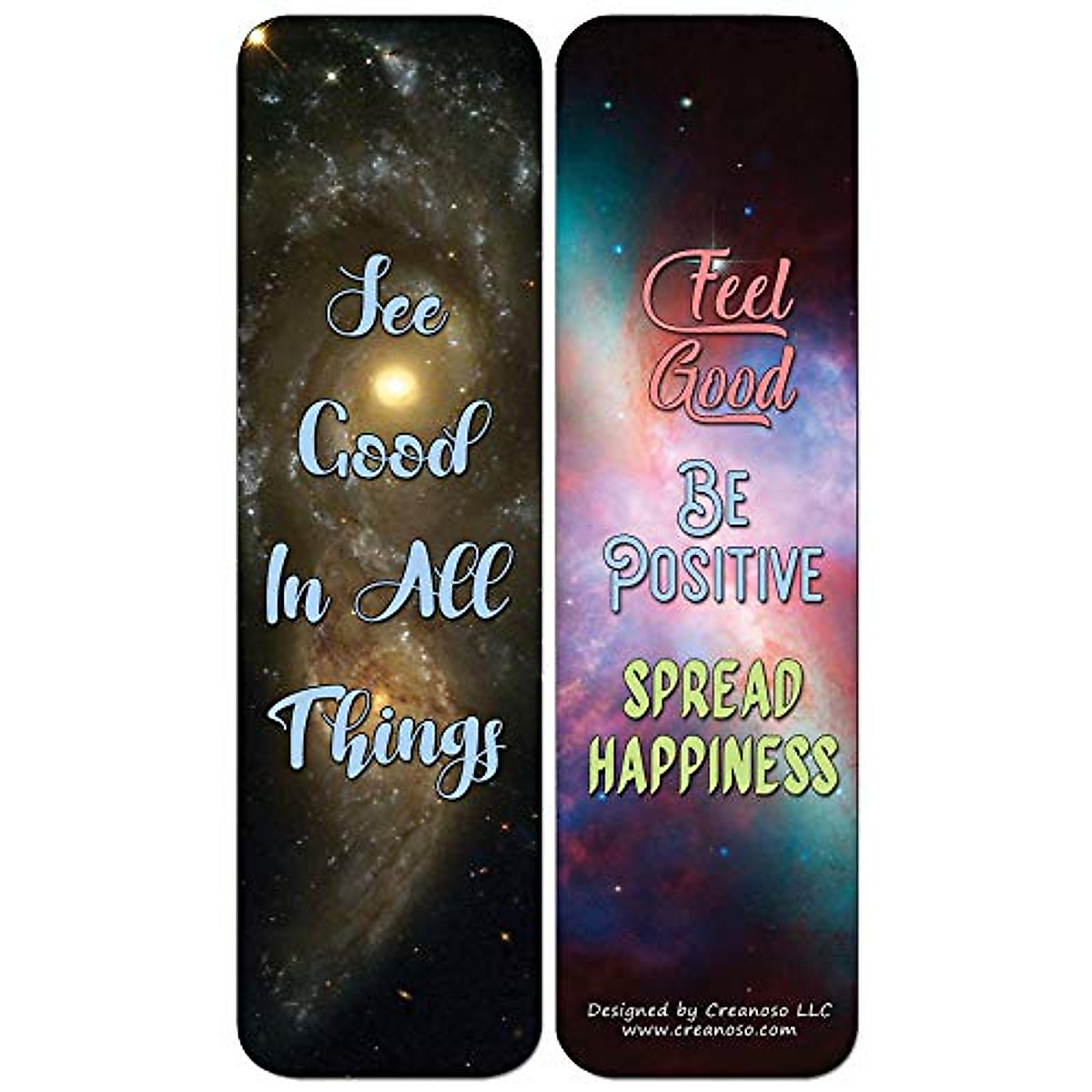 Creanoso Galaxy Motivational Bookmarks Cards Series 3 (60-Pack) - Premium Quality Gift Ideas for Children, Teens, & Adults for All Occasions - Stocking Stuffers Party Favor & Giveaways