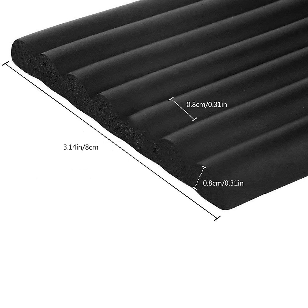 GFQLONG 2 Pack Baby Proofing Edge & Corner Guards 6.5ft Multifunctional Child Safety Furniture Wide Bumper Table Sharp Edges Protector, Black