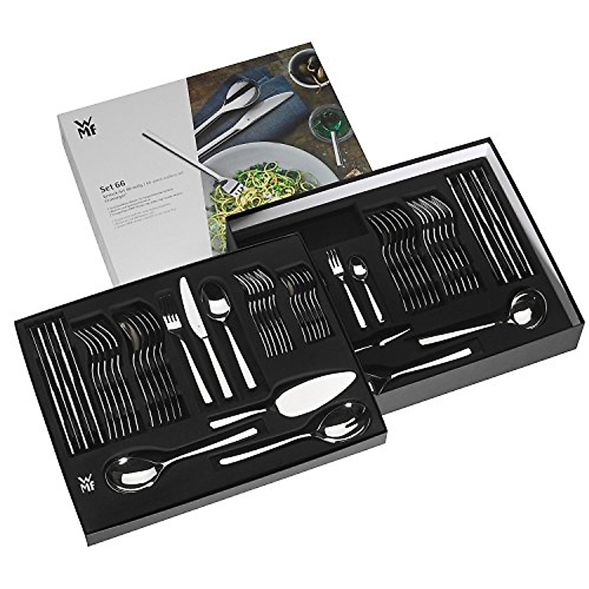 WMF Cutlery Set 66-pcs. Boston, 54.2 x 29.6 x 21.5 cm, Silver, Piece