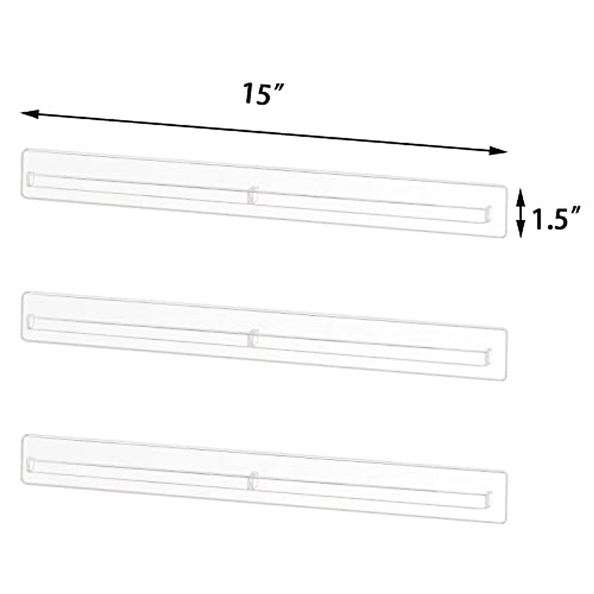 Watpot Sunglasses Organizer Storage Wall Mounted, 3 Pack Acrylic Eyeglasses Holder Hanging Shelves for Multiple Glasses Display, Clear