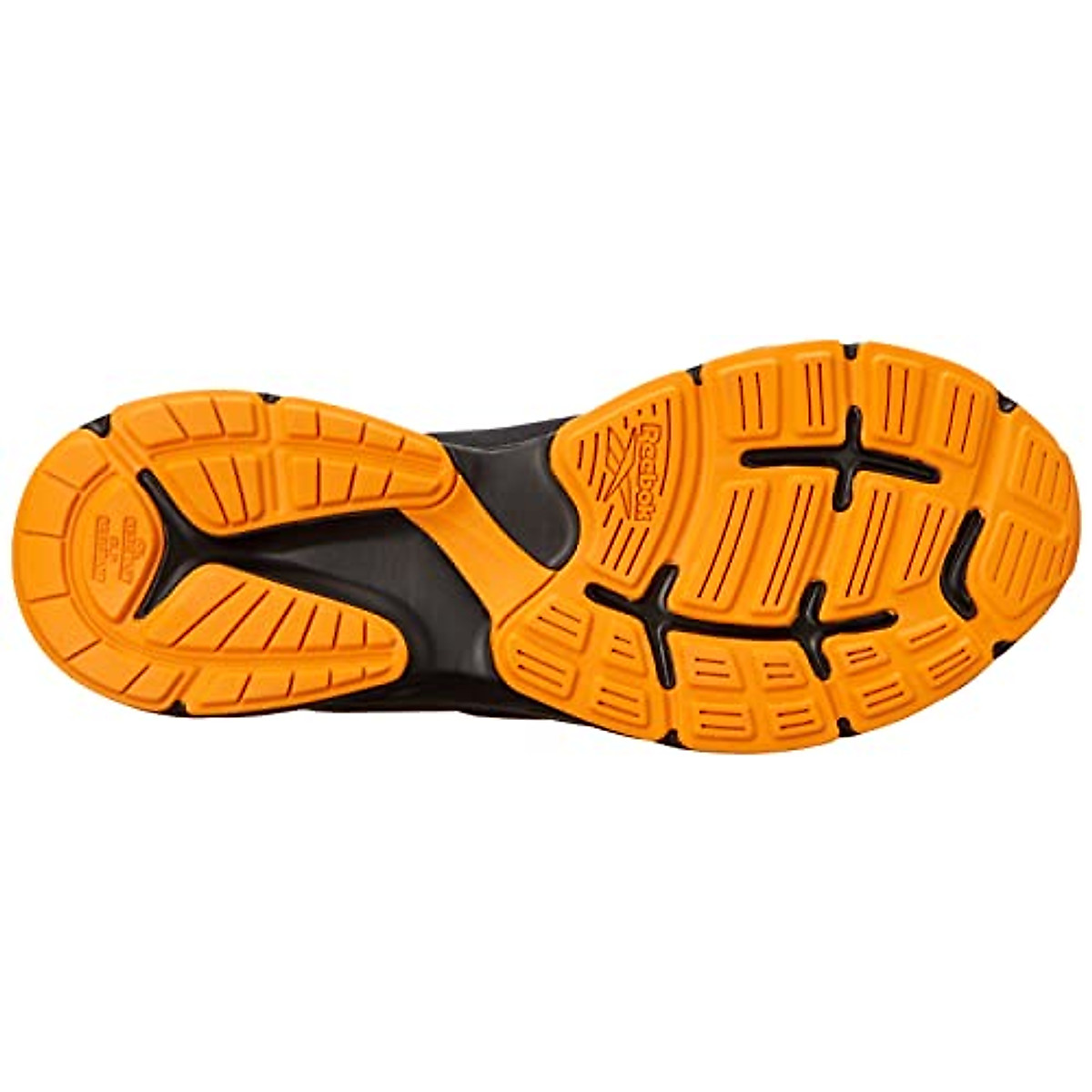 Amazon Essentials by Reebok Men's All Day Comfort Slip-Resistant Alloy-Toe Safety Work Shoe, Black/Orange, 11.5