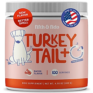 Turkey Tail Mushroom for Dogs - Turkey Tail Mushroom Powder for Dogs Guards Against Lumps & Bumps - Dog Turkey Tail Supplement - Turkey Tail for Dogs Supports Dog Gut Health Probiotics & Turkey Tail