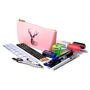 Sisilia Silicone Pencil Case Pouch for Stationary | Hygienic | Waterproof | Zipper | Durable (Pink)