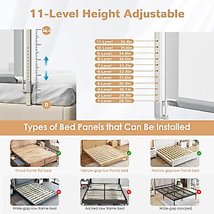 Ixdregan Bed Rail for Toddlers - 2023 SafePlus Toddler Bed Rail with Adjustable Height, Independent Lift Baby Bed Rail Guard, CompatMax Bed Rails for King Full Twin Queen Bed (74.8",Gray,1 Piece)