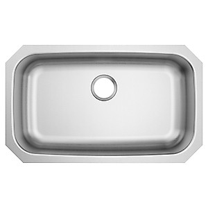 Moen GS18163B 1800 Series 30-inch 18 Gauge Undermount Single Bowl Stainless Steel Kitchen Sink 7-inch Depth, Satin Stainless