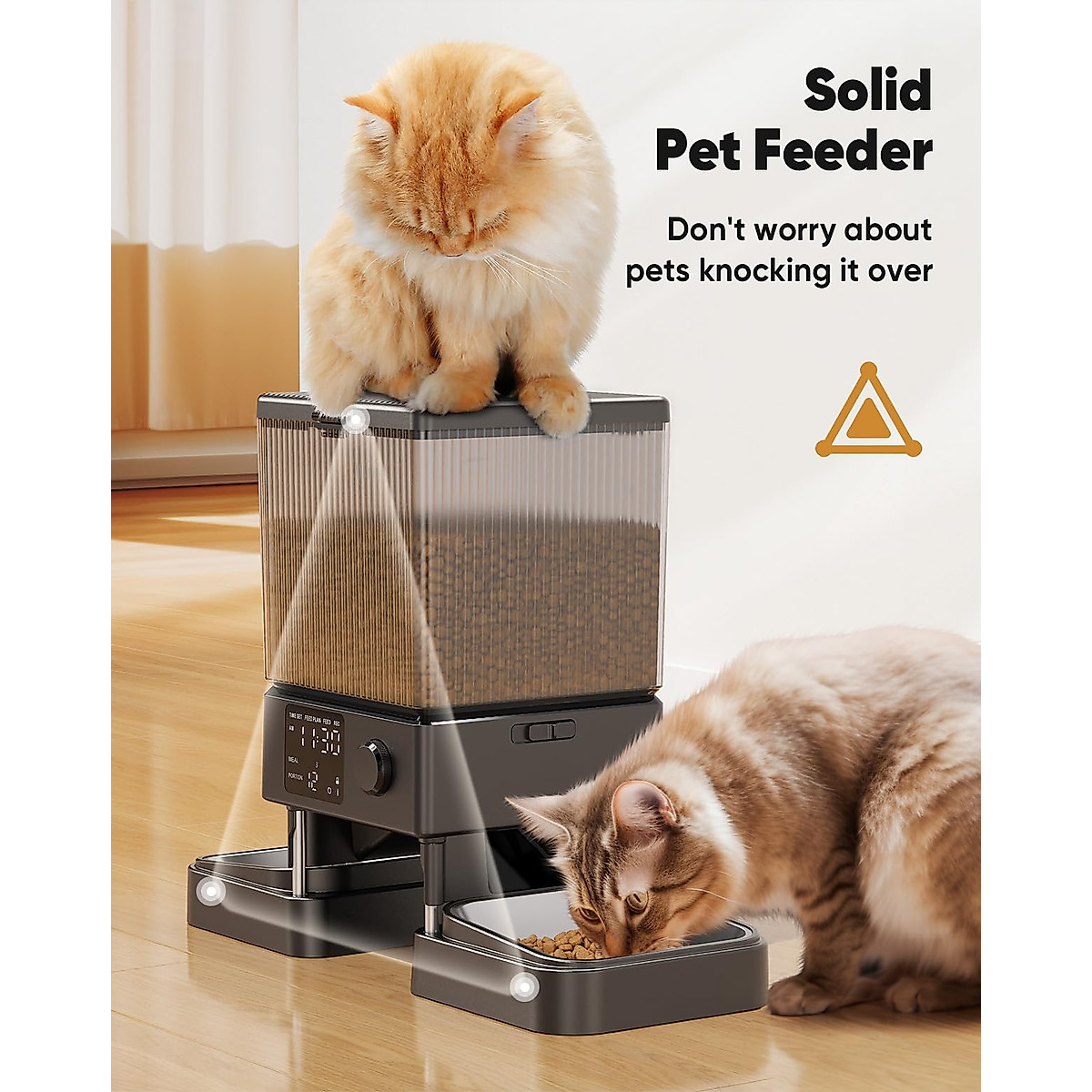 oneisall Automatic Cat Feeder for 2 Cats, 20 Cups/5L Automatic Cat Food Dispenser for Small Pets Indoor, Timed Cat Feeder for Dry Food