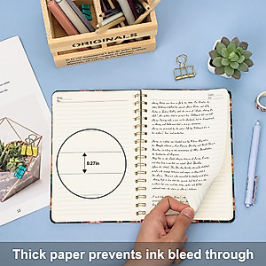 EOOUT Spiral Notebook, A5 Hardcover Spiral Journal for Women, 5.7x8.5 Inches, 160 pages, Cute Floral Notebook, Lined Journal for Gifts Office School and Work