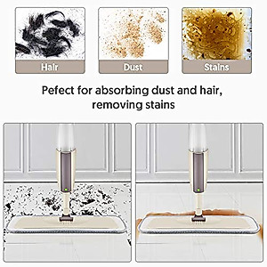 HOMTOYOU Microfiber Spray Mop Pads Reusable Washable Mop Flat Replacement Heads Refill Pack for Dust Wet Or Dry Floor Cleaning and Commercial Cleaning Refills -3Pack