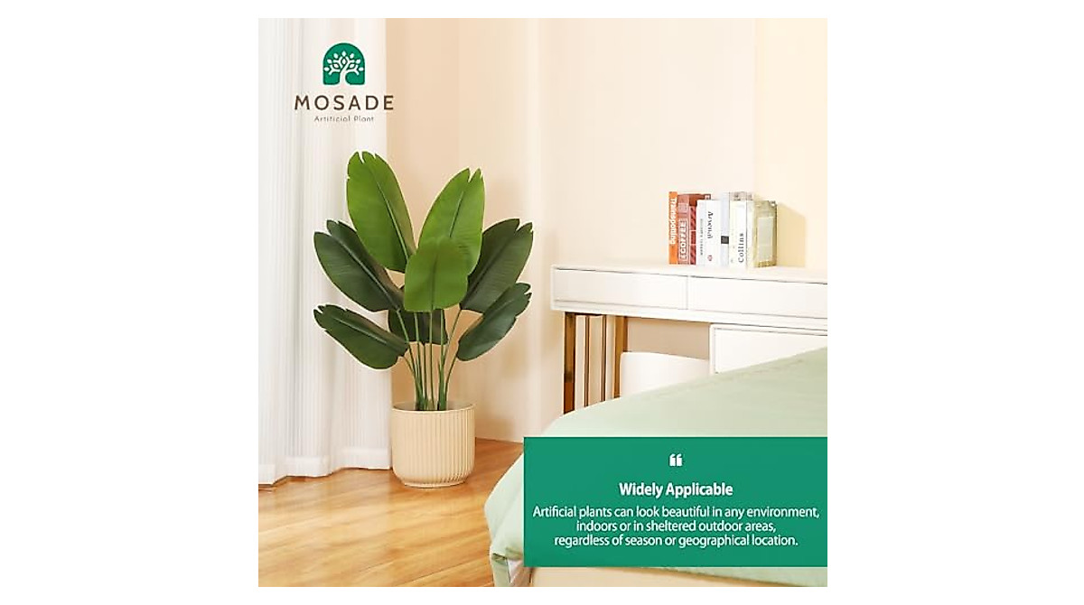 MOSADE 4FT Artificial Bird of Paradise Plant for Home Decor