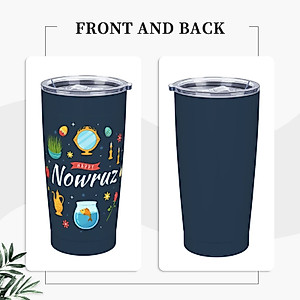 Uniwneds Happy Nowruz Mugs Stainless Steel Tumbler With Lid And Straw 20 Oz Insulated Travel Coffee Mugs Cap Bottle Gifts For Women Men