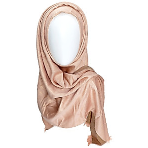 Gragengs Women's Sparkling Metallic Pashmina Shawls and Wraps Long Party Scarf Solid Color Two Tone,Rose Gold