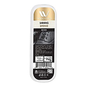 W Shoe Care Premium Quality Black Shoe Shine Sponge,Shining Luxury Leather, 11ml