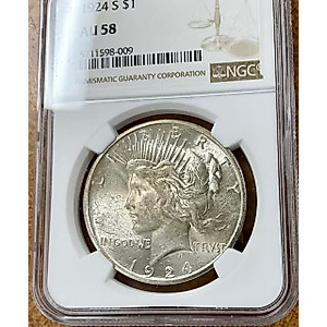 1924 S Peace Dollar $1 NGC AU-58