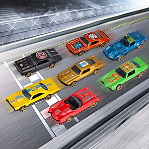 ThinkMax Valentins Day Cards for Kids with 28 Pack Mini Die-Cast Metal Cars, Valentines Classroom Gift Exchange Party Favor Supplies for Boys Girls.