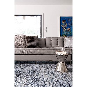 Loloi Viera Vintage Distressed Persian Area Rug, 5'3" x 7'7", Light Blue/Grey