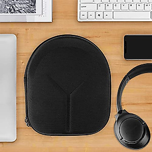 Geekria Shield Case Headphones Compatible with Anker Soundcore Space Q45, Life Q35, Life Q30, Life Q20 +, Replacement Protective Hard Shell Travel Carrying Bag with Cable Storage (Black)